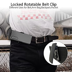 Ailiber Galaxy Z Fold3 5G Case, Galaxy Z Fold 3 5G Holster with Screen Protector, Swivel Belt Clip, Kickstand Holder Combo Cover, Slim Shockproof Shell Slide Pouch Phone Case for Samsung Z Fold3-Black