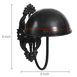 MyGift Set of 2 Wall-Mounted Black Metal Hat & Wig Display Racks