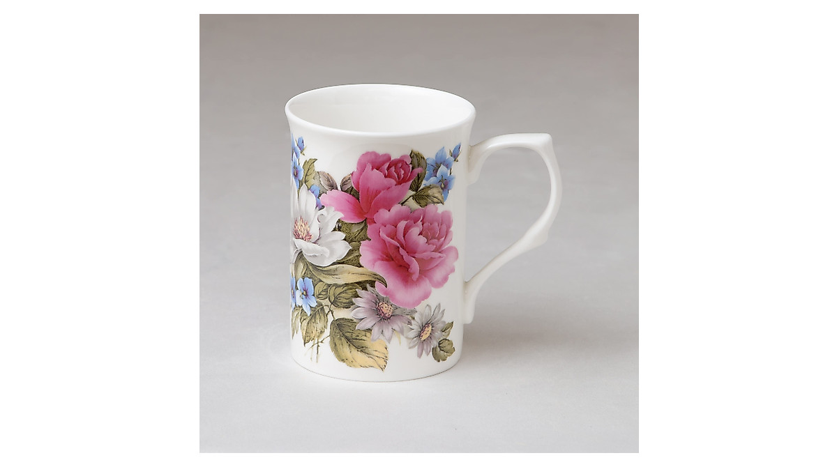 Grace Teaware Bone China Mugs Set of 4 - Classic Floral