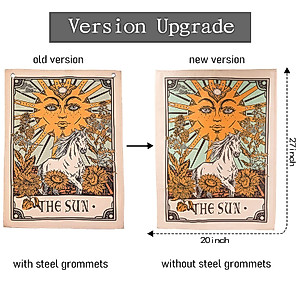 Accnicc 3 Pack Tarot Tapestry, Sun Moon and Star Tarot Card Tapestry, Brown and Beige Tapestry Wall Hanging, Vertical Vintage Aesthetic Wall Tapestry for Room with Steel Grommets (Brown, 20'' × 27'')