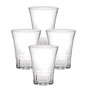 Duralex Made In France Amalfi Glass Tumbler (Set of 4), 4.62 oz, Clear