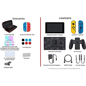 Nintendo Switch Fort nite Wildcat Edition with Yellow and Blue Joy-Con - 6.2" Touchscreen LCD Display, 32GB Internal Storage, 802.11AC WiFi, Bluetooth 4.1, Type-C - 7-in-1 Carrying Case