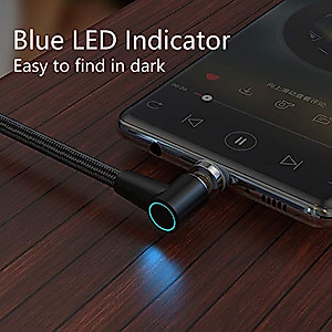 NetDot Gen12 L-Shape USB-C [L-Shape 6.6ft,3 Pack Black] Magnetic Fast Charging Data Transfer Cable Compatible with Type-c Phones