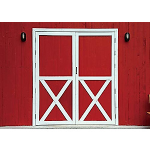 Red Barn Door Backdrop Western Rustic Farm Wooden Door Wall Photography Background BBQ Party Newborn Baby Shower Cowboy Girl Birthday Decorations 7x5FT