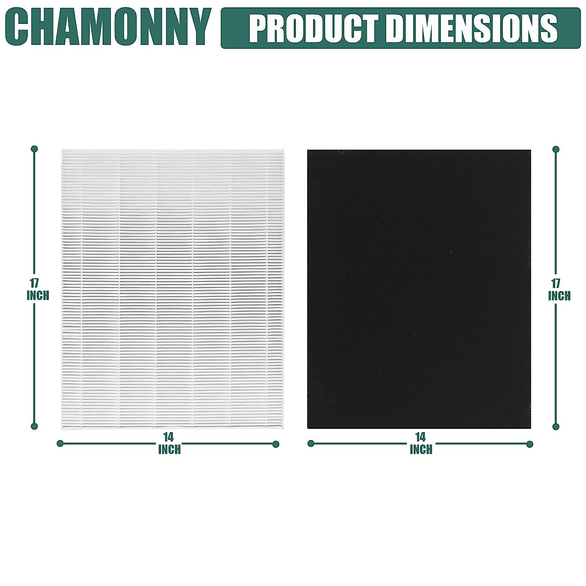 CHAMONNY D480 True HEPA Replacement Filter D4, Compatible with Winix D480 Air Purifier, Compare to Winix D4 Filter, Item Number 1712-0100-00, 2 H13 True HEPA Filters + 8 Activated Carbon Pre-Filters