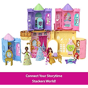 Mattel Disney Princess Tower Surprise Small Dolls & Accessories, Stacking Playsets with 4 Surprises & Friend from Disney Movies (Styles May Vary)