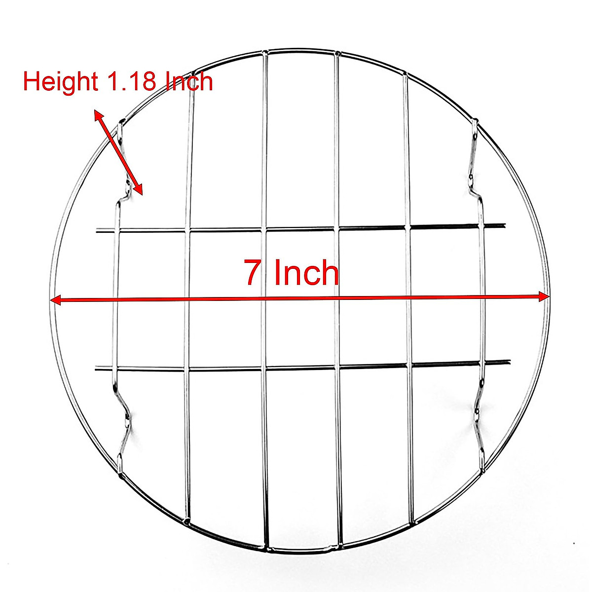 Steaming Rack, 2 Pack 7 Inch Round Food Grade Stainless Steel Steamer Plate for Food Steaming, Cooling and Roasting Cooking in Kitchen and Outdoors (18 cm)