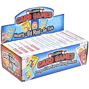 Gamie Classic Playing Card Game Set for Kids - 12 Decks - Includes Hearts, Go Fish, and Old Maid - Fun Educational Tool - Party Favor for Boys & Girls, Goody Bag Filler, Stocking Stuffer