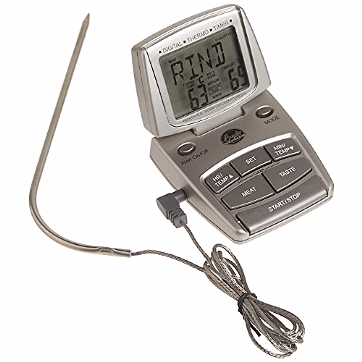 Bradley Smoker Digital Meat Thermometer with Stainless Steel Temperature Probe