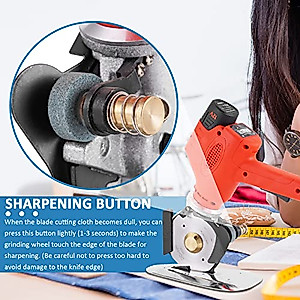 Electric Rotary Cutter Cordless Electric Scissors for Cutting Fabric Rechargeable Shears 100mm Cloth Cutter Cutting Thickness 35mm (2 Batteries)