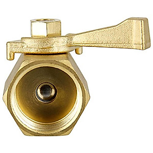 Twinkle Star Super Heavy Duty 3/4" Brass Shut Off Valve Garden Hose Connector, TWIS3005