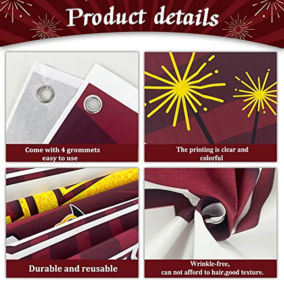 2023 Graduation Yard Sign Congrats Grad Lawn Sign Decorations Giant Maroon Class of 2023 Banner for Graduation Party Supplies(Maroon)