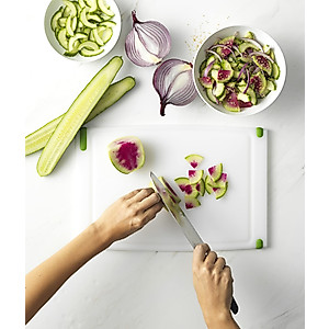 GoodCook Touch 7-Inch Santoku Knife, High Carbon Steel, Non-Slip Comfort Grip, Dimpled Knife Blade for Easy Slicing, Small Kitchen Knife for Mincing and Dicing, Durable and Sharp Knife