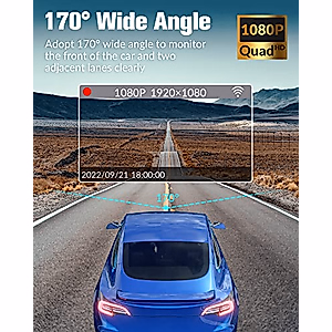 3 Channel Dash Cam Front and Rear Inside,1080P Full HD 170 Deg Wide Angle Dashboard Camera with 32GB SD Card,2.0 inch IPS Screen,Built in IR Night Vision,G-Sensor,Parking Mode,Loop Recording