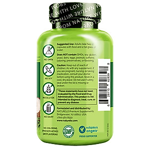 NATURELO Hair, Skin and Nails Vitamins - 5000 mcg Biotin, Collagen, Natural Vitamin E - Supplement for Healthy Skin, Hair Growth for Women and Men – 60 Capsules