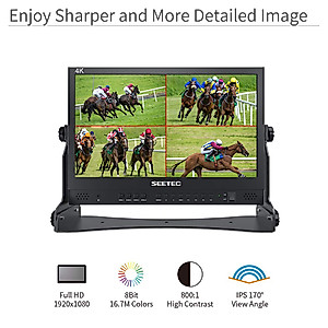 SEETEC ATEM156 15.6" 4 HDMI Input Output Quad Split Display for ATEM Mini Video Switcher Live Streaming Broadcast Director Monitor Used in Movie Production