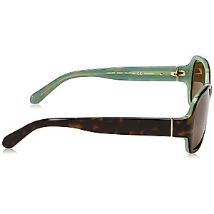 Kate Spade New York Women's Akira Rectangular Sunglasses, Tortoise Mint Polarized, 54 mm