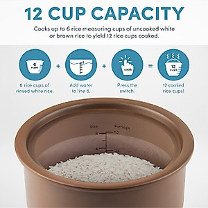 AROMA® Professional Rice Cooker with Purple Clay Cooking Pot, 6-Cup (Uncooked) / 12-Cup (Cooked), Healthy Grain Multicooker, Natural Ceramic, 3 Qt, White, ARC-7206P