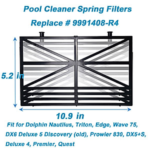 Jvfnxpm 9991408-R4 Pool Cleaner Spring Filters for Dolphin Nautilus,Triton, DX6, Wave 75, Edge, Quest, Discovery (Old), Prowler 830 Robotic Pool Cleaners - 4 Pack