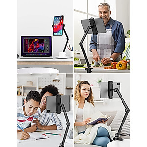 ULANZI Select Tablet Holder Desk Stand - HP006 Aluminum Tablet Mount for Bed Flexible Arm Multi-Angle 360° Rotation 2 Positioning Holes for 4.7''- 13'' Tablet