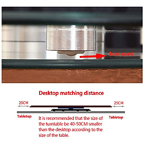 Hermsi 80 cm (30 inch) Extra-Large Lazy Susan Turntable, Round Tempered Glass Tabletop Rotating Serving Tray for Dining Table, Anti-tilt Auxiliary Wheels