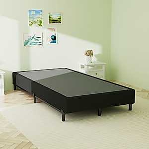 Twin Box Spring, 10 inch Box Spring for Twin Bed, Heavy Duty Metal Bed Frame with Fabric Cover, 3000lbs Max Weight Capacity Bed Base Mattress Foundation, Easy Assembly, Noise Free, Black