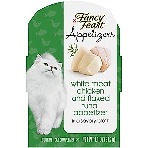 Fancy Feast Purina Gravy, Grain Free Wet Cat Food Complement, Appetizers White Meat Chicken & Flaked Tuna - (10) 1.1 oz. Trays