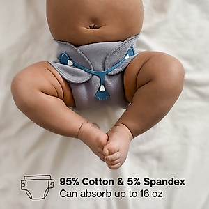 Happy BeeHinds Preflat Baby Diapers - Organic Cotton Cloth Diapers for Babies, Soft and Gentle Solution Perfect for Overnight Diapering, with a Custom Fit and Silky Soft Material (Turquoise)