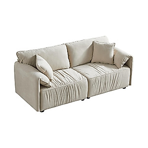 gefayluo Sofa Couch Loveseat, 75.6" Mid Century Modern Couch,Deep Seat Sofa Tufted Upholstered, Couches Furniture for Living Room/Bedroom/Apartment Office, Easy Assembly