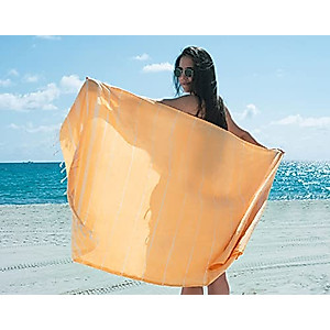 Park & Oz Turkish Peshtemal Beach Towels, 100% Cotton, Toallas Turcas, Lightweight, Fast Drying, Great for Travel, Yoga, Pool, Spa and Bath- Absorbent, Sand Free, Multipurpose Towel (White)