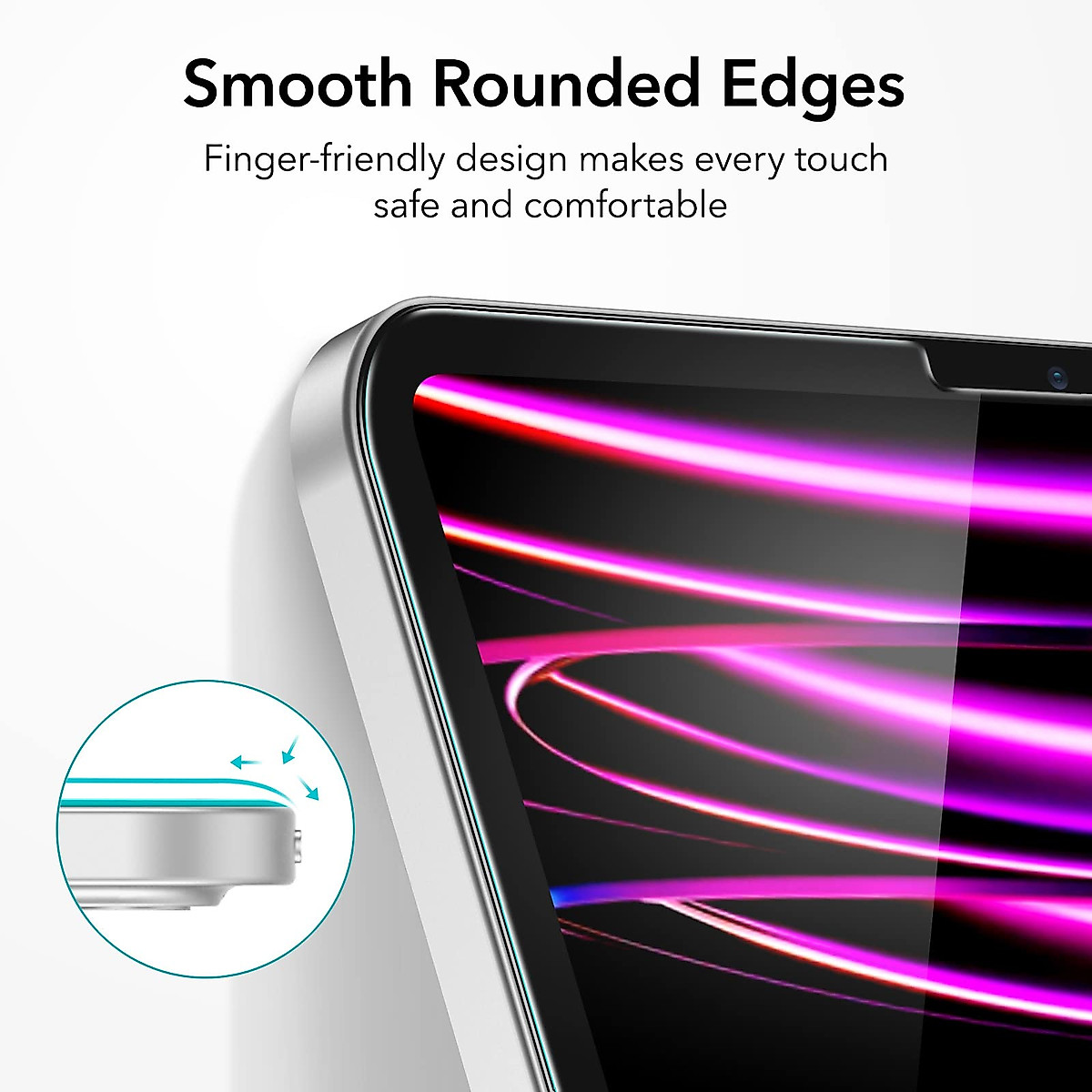 ESR 2 Pack Screen Protector for iPad Pro 12.9 (2022/2021/2020/2018, 6th/5th/4th/3rd Generation), Tempered-Glass Film with Alignment Frame, Anti-Scratch, Face ID & Apple Pencil Compatible, HD Clarity