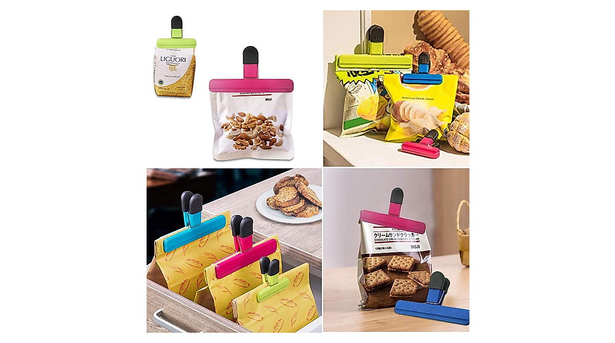 TOPCAPAK Heavy Duty Food Clips - Air Tight Bag Sealers (6-Pack)