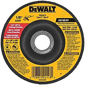 DEWALT General Purpose Metal Cutting Wheel, 4" x 1/8" x 5/8" (DW4418)
