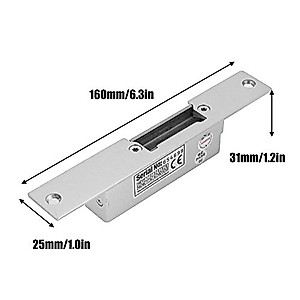 Electric Strike Door Lock, Standard Heavy Duty Electric Strike Lock for North American Door 500kg Holding Force for Wooden Metal PVC Doors(NO Cathode Lock)