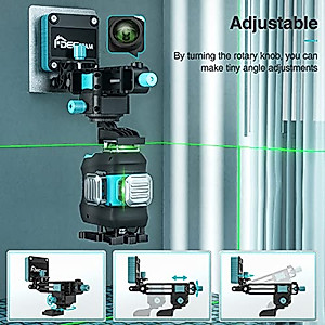 16-line cross laser level, capable of projecting 4 * 360° 4D bright green laser lines, suitable for indoor and outdoor architectural decoration and painting and hanging painting work（DJ04CG）