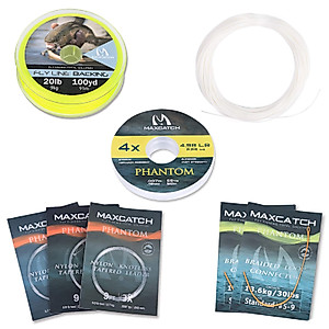 Maxcatch Fly Fishing Line (Weight Forward, Floating) and Fly Line Combo with Backing Leader and Tippet (1F/2F/3F/4F/5F/6F/7F/8F/9F/10F) (Line Combo Ivory White, WF4F 100FT)
