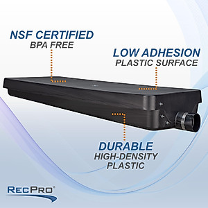 RecPro 3 Gallon Black Waste Water RV Holding Tank 22” x 54” x 8” | Fitting Kit Included | Made in America