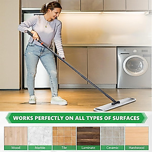 Microfiber Mop 18" Large Flat Mops for Floor Cleaning Floor Mop 4 Premium Pads Hardwood for Cleaning Wet Mop Wet or Dry Floor Cleaning