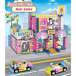 Friends Tree House Hair Salon Building Kit, Treehouse Hairdressing Building Blocks Sets with Storage Box, Creative Learning Roleplay Christmas Birthday Gift for Girls 6-12 Years (1193 Pieces)