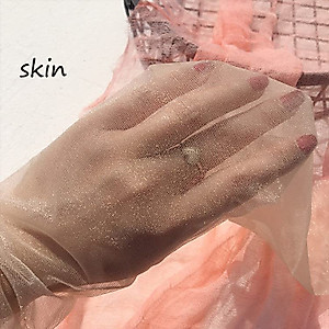 MKKJ 2Pairs Pearlescent Silk Stockings Sexy Nylon Pantyhose, Shiny Silky Ultra Thin Stockings, Glitter Stockings Womens Glossy Thin Tights (2PC*Skin)