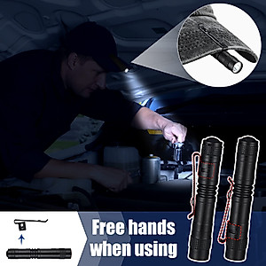 Hortsun 20 Pcs Mini Pen Light Flashlights Pocket Flashlights Pen with Clip Small LED Handheld Slim Torches for Christmas Gift Without Battery(Black, 3.54 Inch)