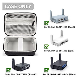 Case Compatible with GL SFT1200/ MT3000/ MT1300/ A1300/ AR750S-Ext Wireless Travel Router, Portable WiFi Storage Holder for Ethernet Cable & Power Adapter (Box Only) - Black