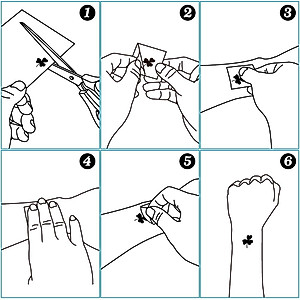 BROTOU 20 Sheets St. Patrick's Day Tattoos Stickers, Shamrock Tattoos Temporary Stickers, Irish St. Patrick's Day Parade and Favors Party Decorations