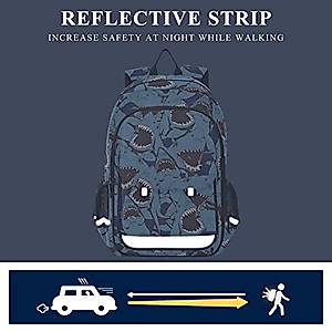 ALAZA Angry Shark Animal Print Blue Laptop Backpack Purse for Women Men Travel Bag Casual Daypack with Compartment & Multiple Pockets