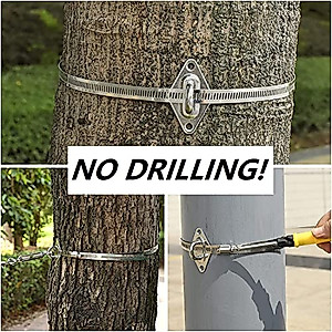 Shade Sail Hardware Kit, Sun Shade Hardware Kit with 304 Stainless Steel Wire Rope for Square/Rectangle/Triangle Sun Shade Sails, Anti-Rust Stainless Steel Accessories for Outdoor (6 inch, 50 pcs)