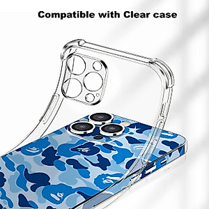 HK Studio Blue Camo Skin Decal (Not Case) for iPhone 14 Pro Max - No Bubble, Slim, Waterproof - Protecting & Personalizing iPhone's Back, Camera, Frame