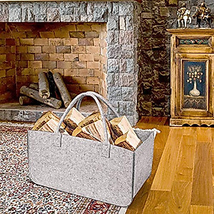 GUOZI Storage Basket, [2 Pack] Collapsible Felt Storage Bins with Handles, Large Laundry Basket Storage Solution for Office Nursery Wardrobe Bookshelf Bedroom Keepsake Toys etc.