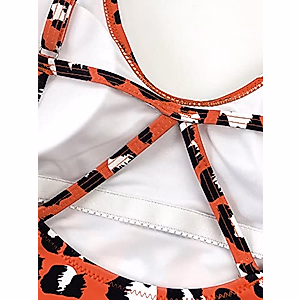 CUPSHE Women's V Neck Leopard Print One Piece Swimsuit,XL