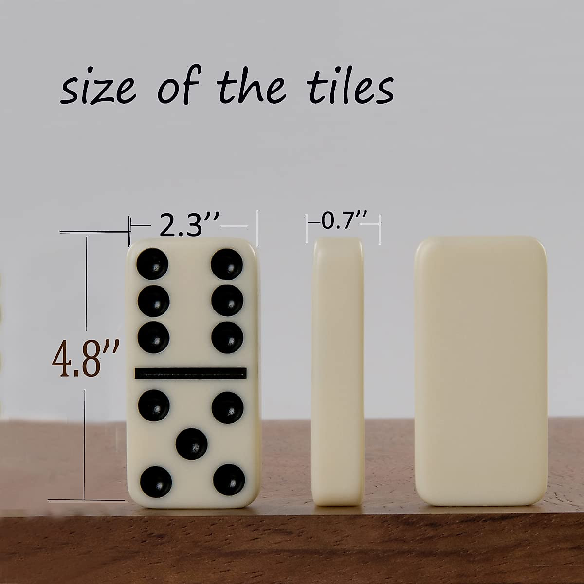 MEIOCION Dominoes Set- 28 Piece Double 6 Ivory Domino Tiles Set, Classic Family Game with Cloth Storage Case