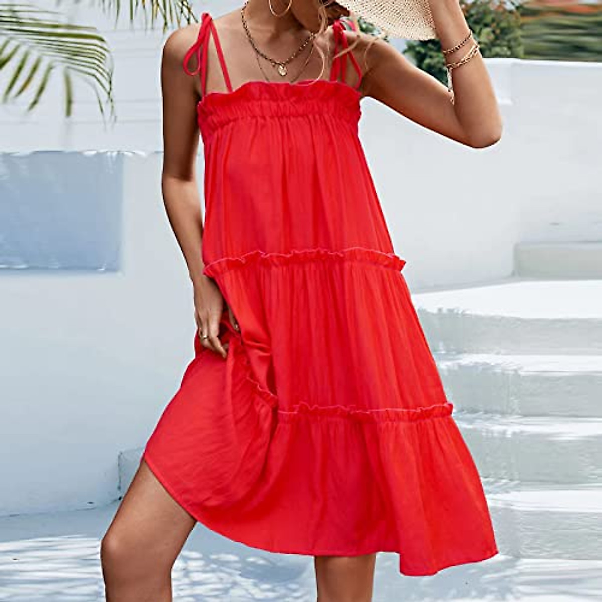 Long Sleeve Black Dress, Sequin Shirt Dress Silk for Women, Women's Casual Dresses Prime Summer Dress Maxi Dresses 2023 Maternity Dress Short Fitted Casual with Pockets Short (M, Red)